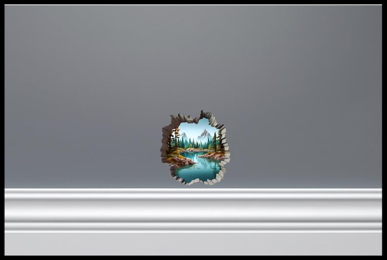 Forest & Mountain Wall Sticker 3D Nature Vinyl Decal Home Art - Etsy