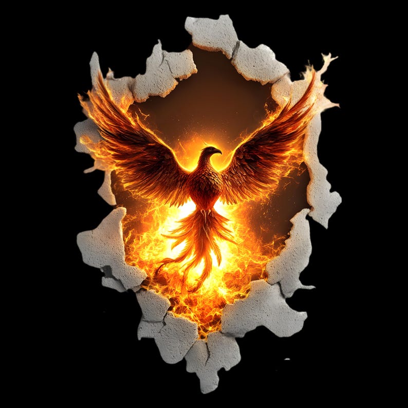 3D Phoenix Fire Wall Hole Sticker Fantasy Flame Wall Decor - Etsy Australia