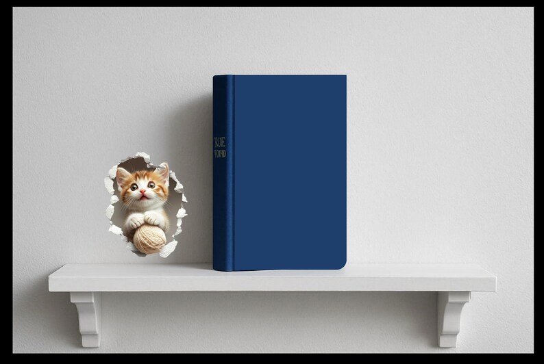 Cat Playing Sticker Through the Wall, 3d Sticker - Etsy