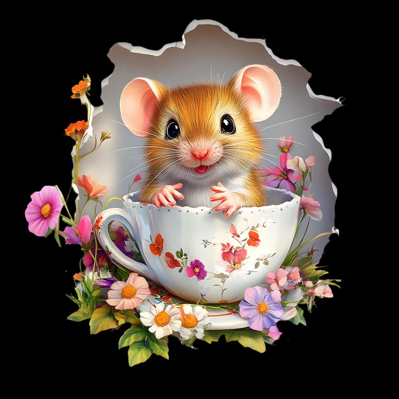 3D Mouse Hole Decal – Adorable Floral Mice Wall Decor for Kids Room - Etsy