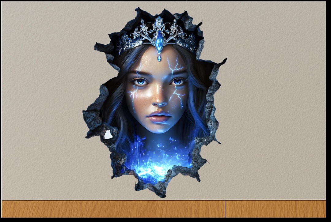3D Cosmic Princess Wall Hole Sticker Fantasy Wall Decor - Etsy