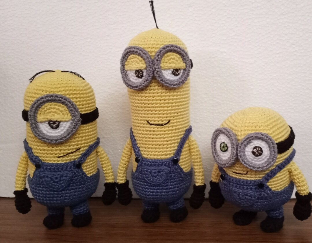 Handmade Crochet Minions: Bob, Kevin, Stuart - Despicable Me - Etsy
