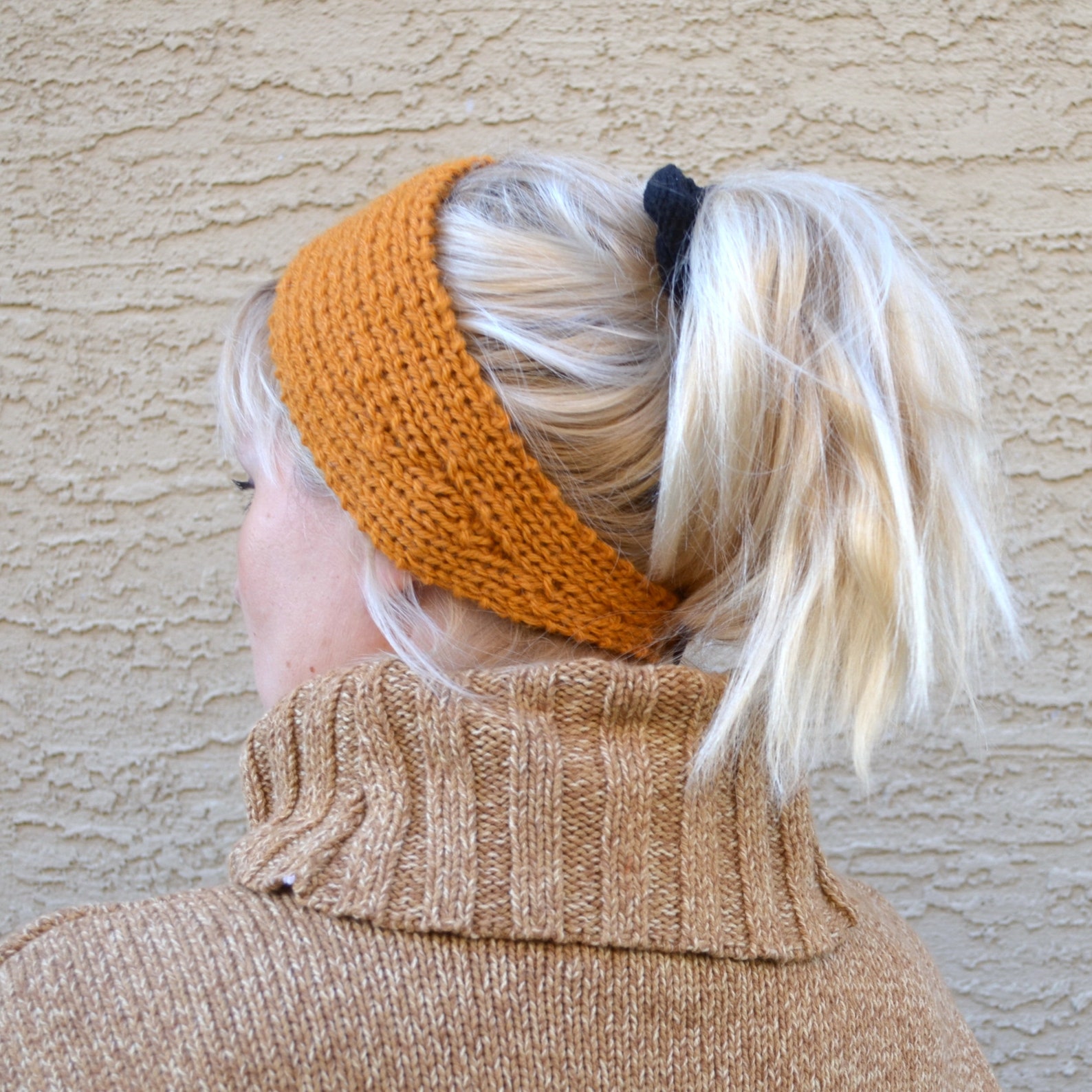 Knit Headband With Crochet Flower Warm Headpiece Knitted Ear - Etsy