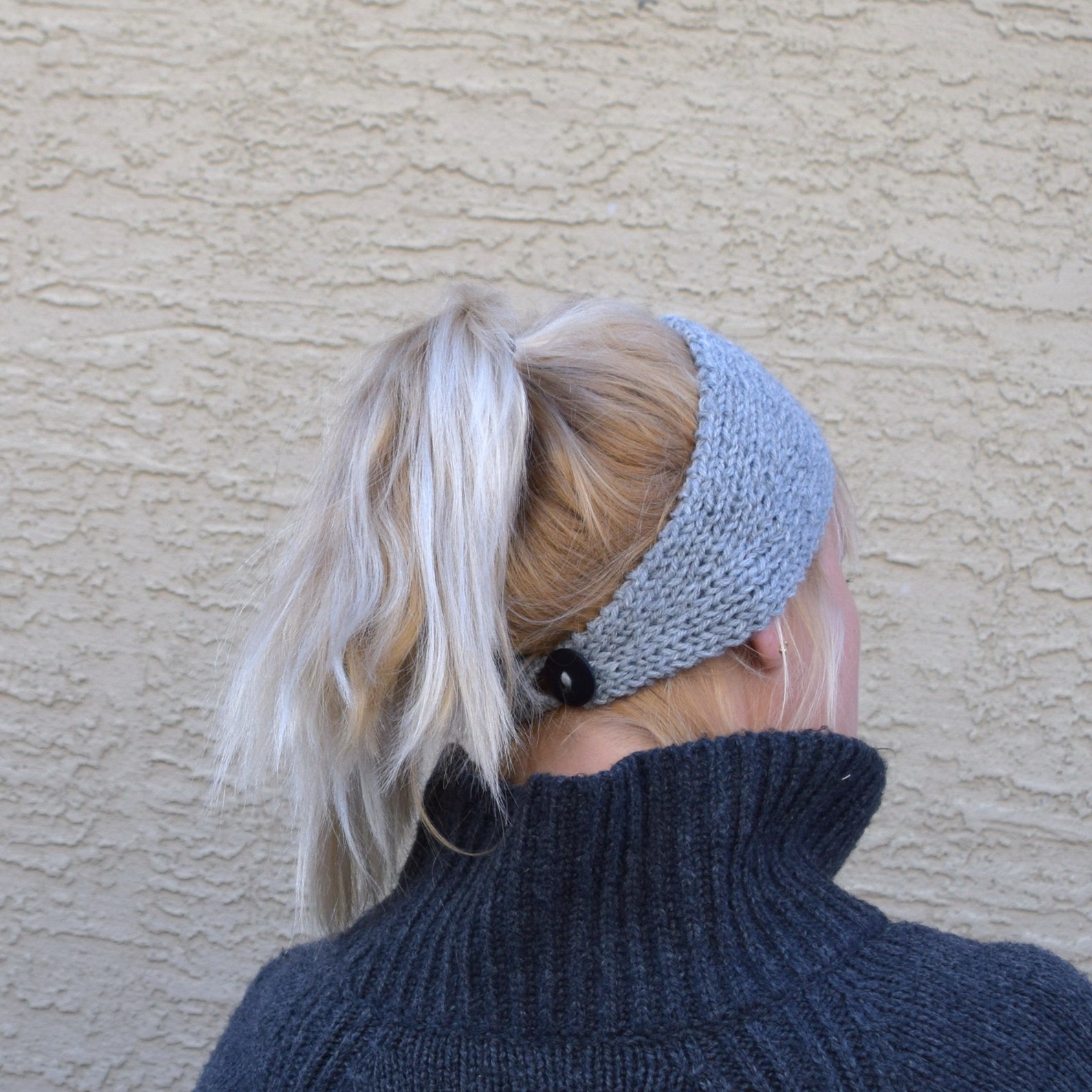 Knit Headband With Crochet Flower Warm Headpiece Knitted Ear - Etsy