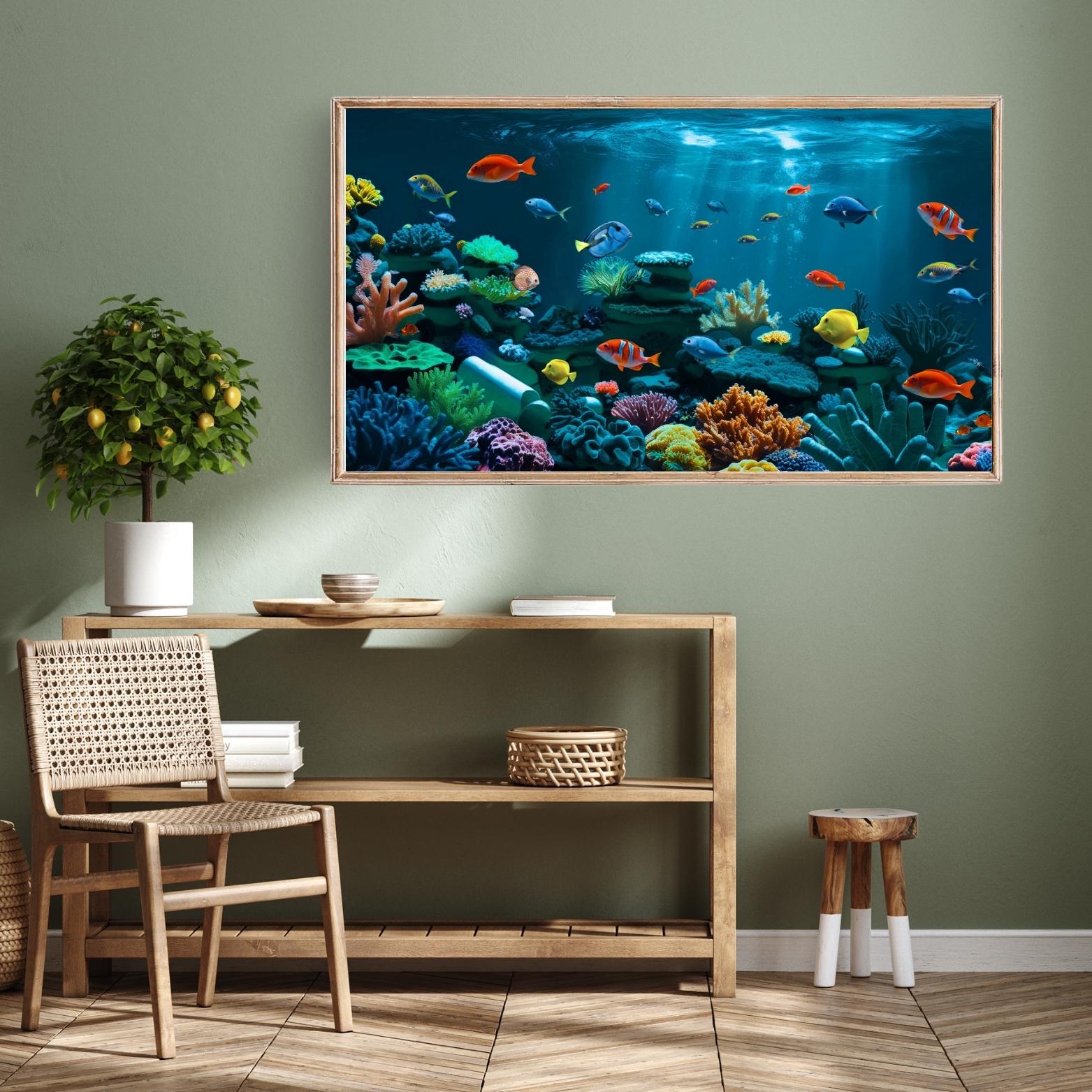 Underwater Aquarium Art for Samsung Frame TV | Vibrant Fish Under the ...