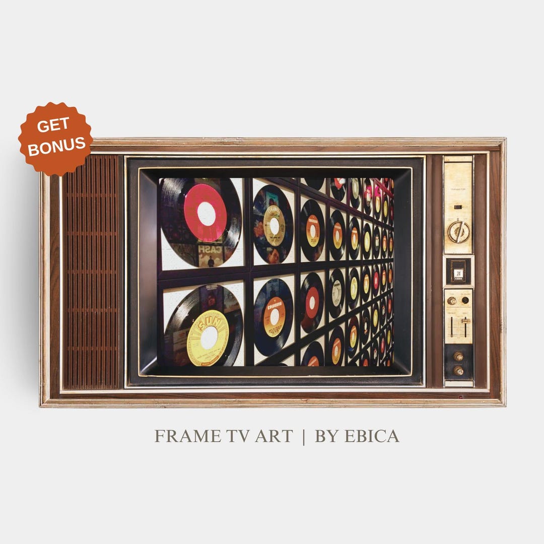 Frame TV Art | Retro Television Photo Image | Vintage TV Artwork With ...