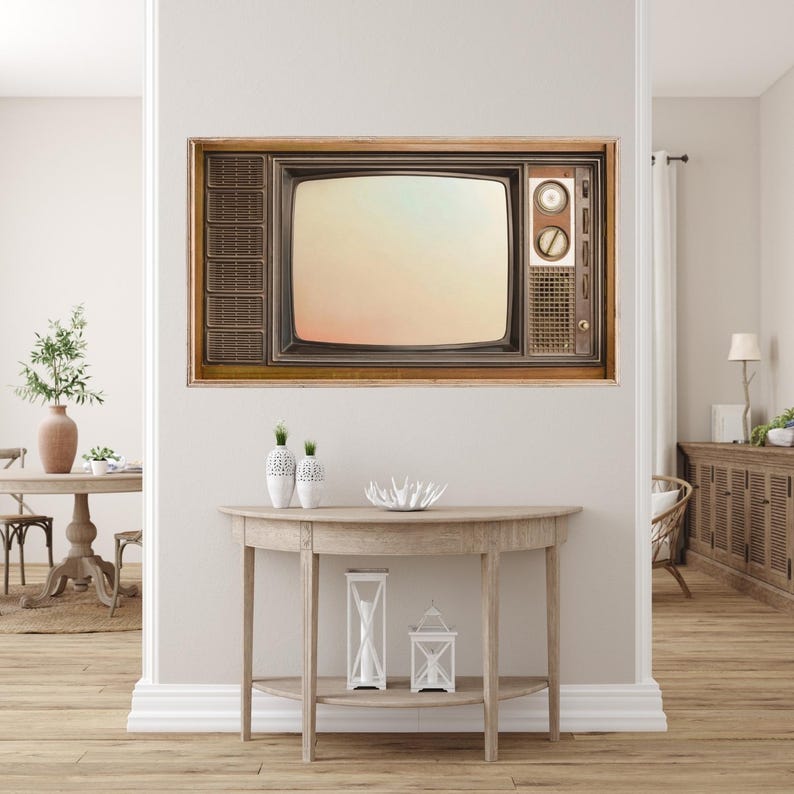 Vintage Samsung Frame TV Art | Retro Television Photo Image | Blank ...