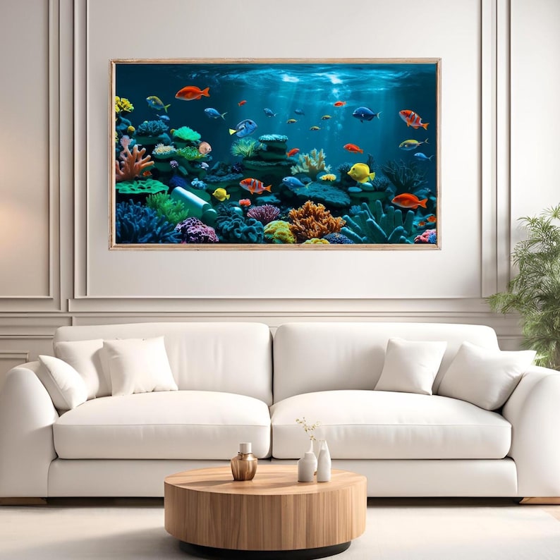 Underwater Aquarium Art for Samsung Frame TV | Vibrant Fish Under the ...