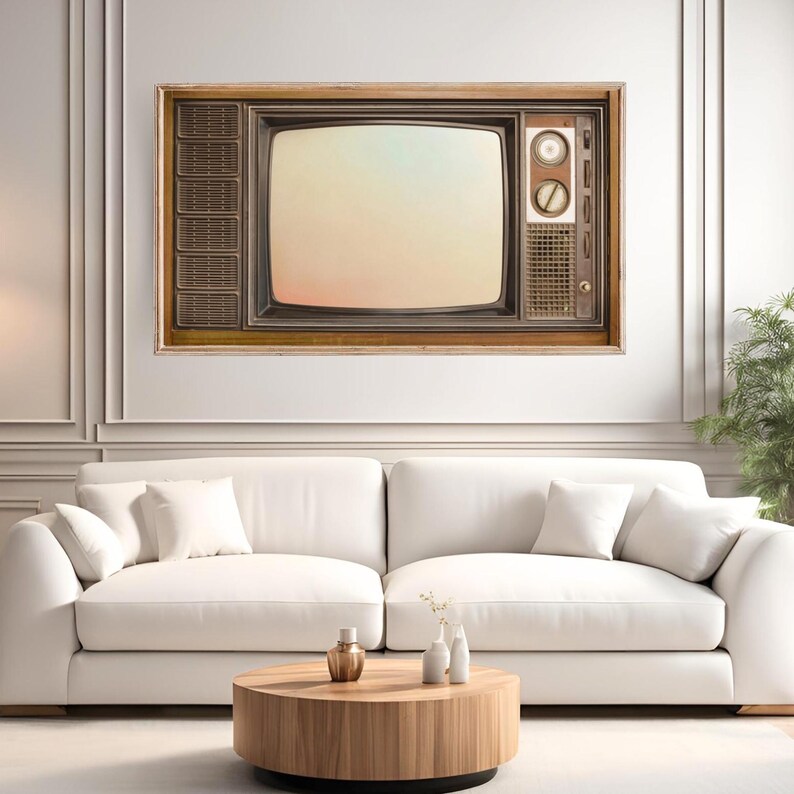 Vintage Samsung Frame TV Art | Retro Television Photo Image | Blank ...