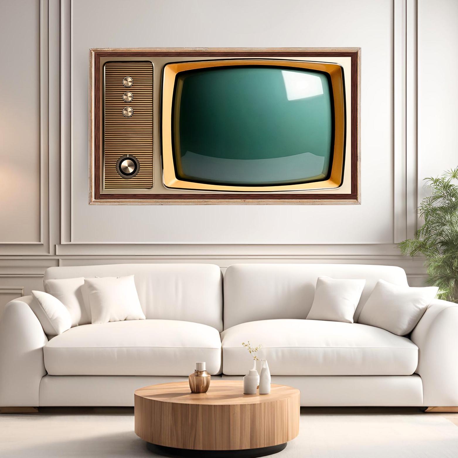 Vintage Samsung Frame TV Art | Retro Television Photo Image | Retro TV ...