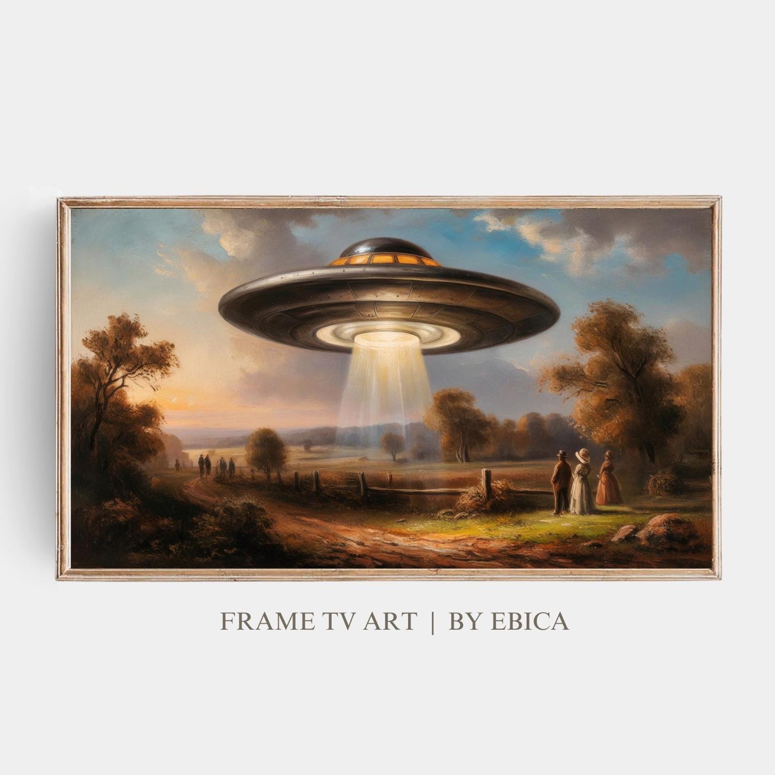 Samsung Frame TV Victorian UFO Landscape Art | Surreal UFO & Alien ...