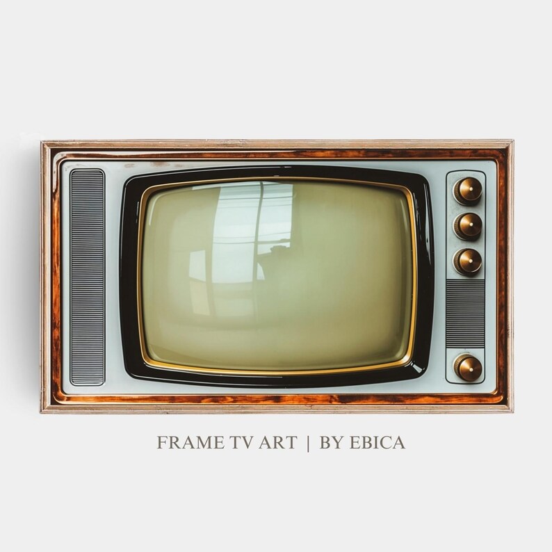 Vintage Samsung Frame TV Art | Retro Television Photo Image | Retro TV ...