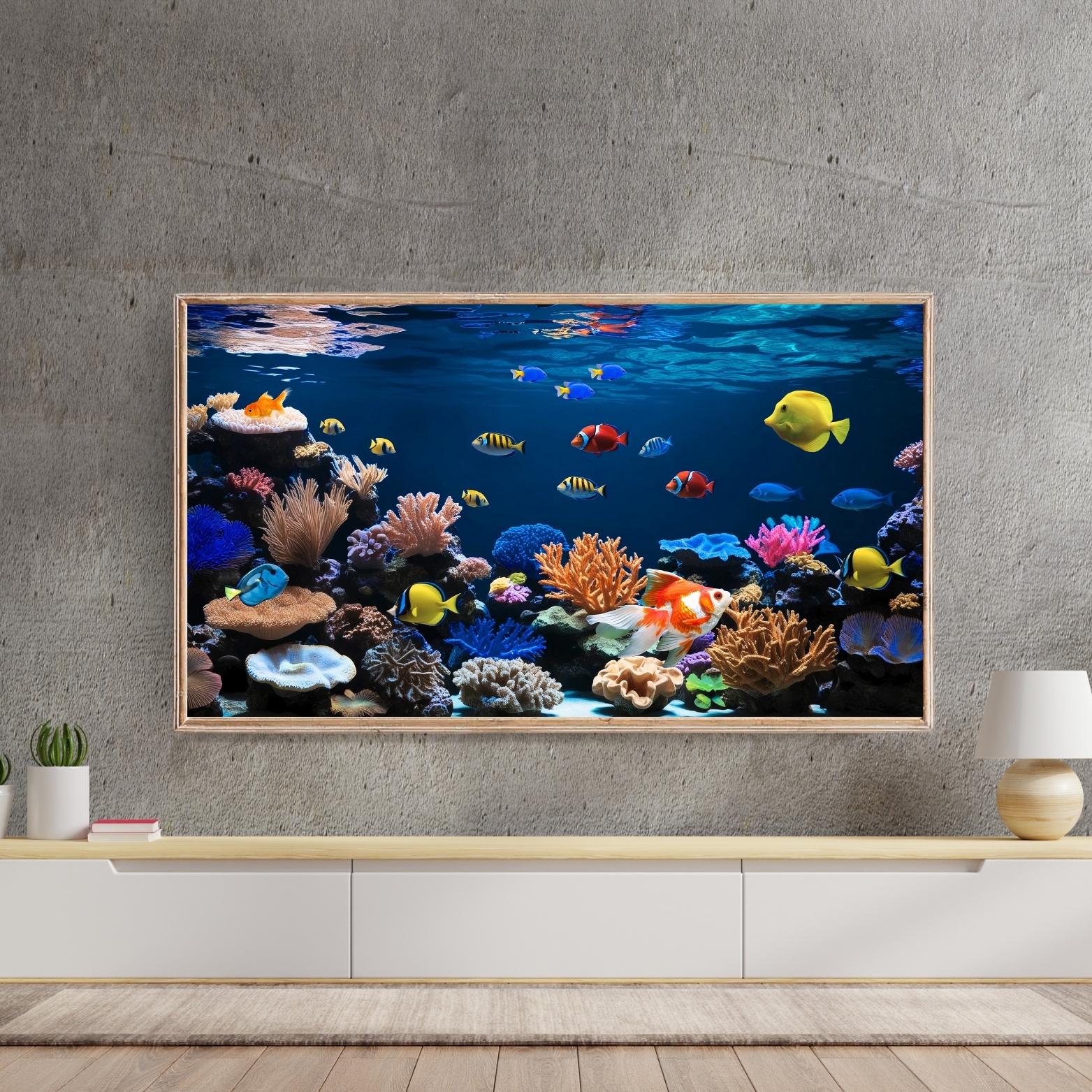 Vibrant Ocean Aquarium Art for Samsung Frame TV | Underwater Paradise ...