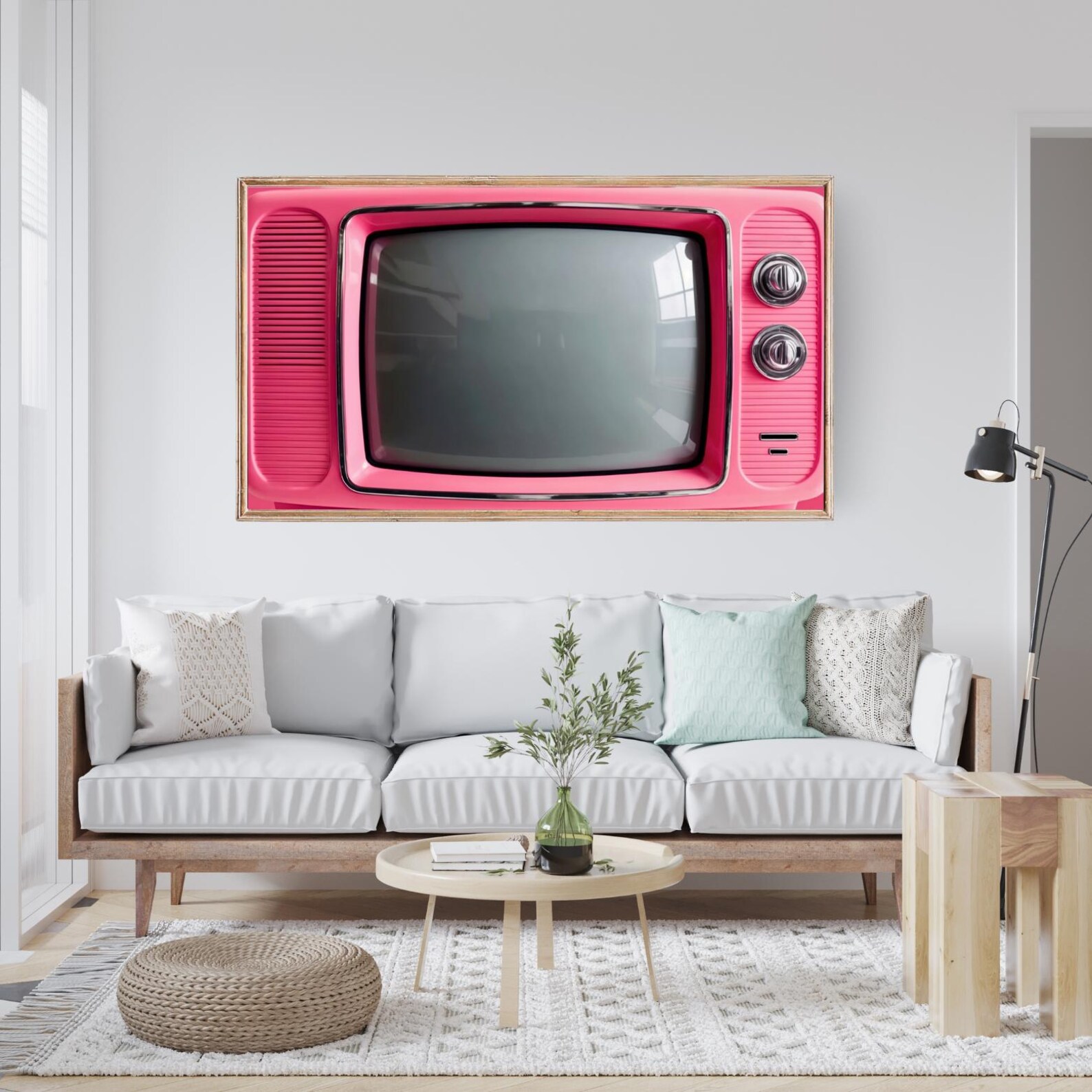 Vintage Samsung Frame TV Art | Retro Pink Television Photo Image ...