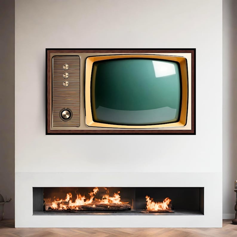 Vintage Samsung Frame TV Art | Retro Television Photo Image | Retro TV ...