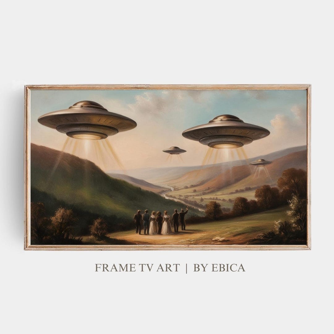 Samsung Frame TV Victorian UFO Landscape Art | Surreal UFO & Alien ...