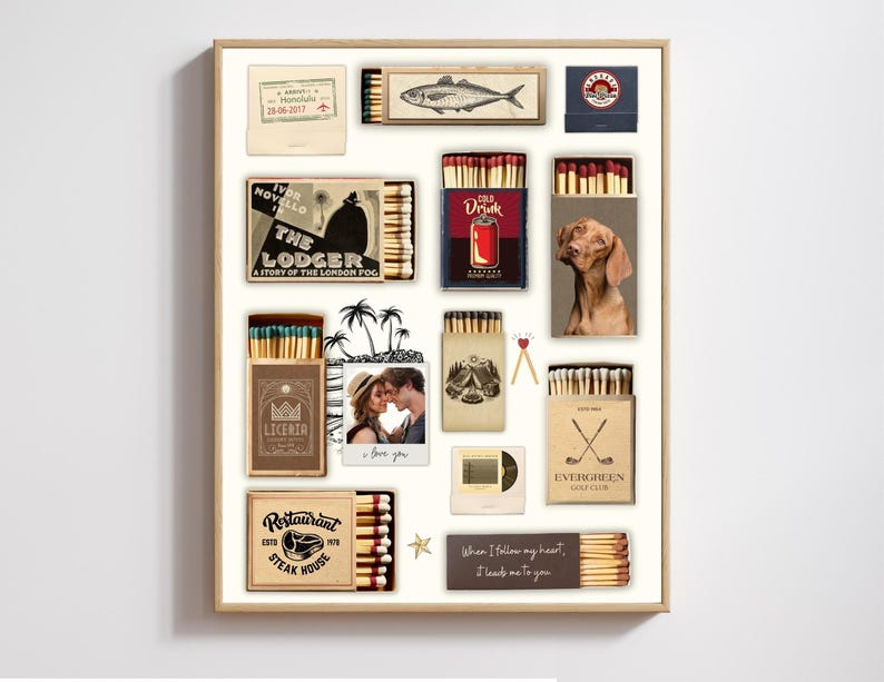 Custom Matchbook Art, Matchbook Poster, Vintage Matchbook Prints, Retro ...