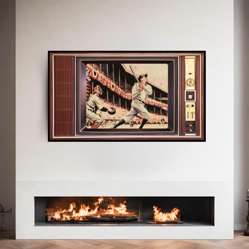 Vintage Babe Ruth Baseball Game Art | Samsung Frame TV Art | Retro ...