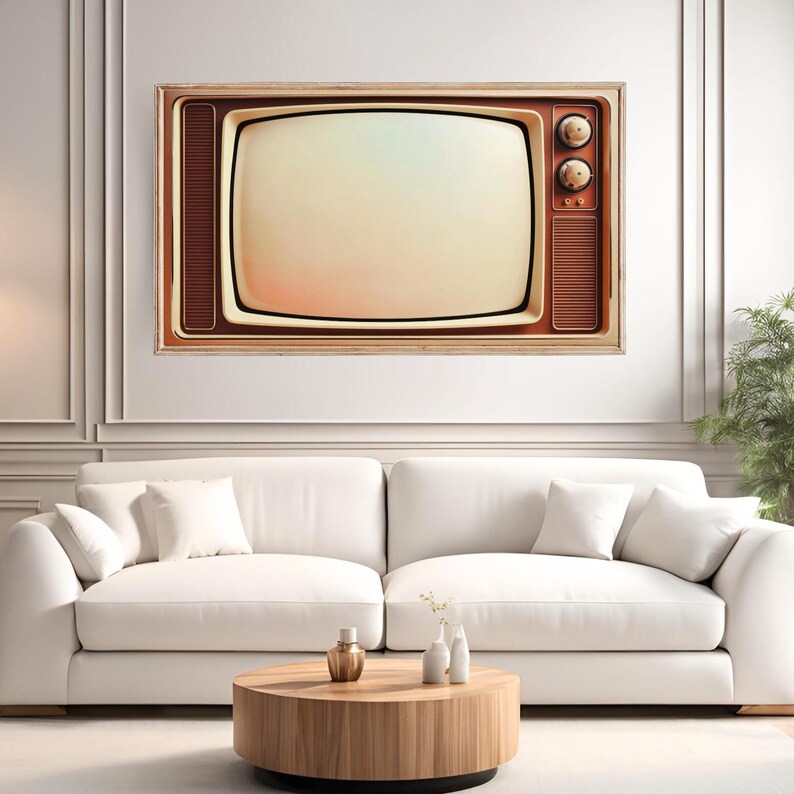 Vintage Samsung Frame TV Art | Retro Television Photo Image | Retro TV ...
