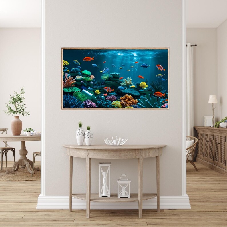 Underwater Aquarium Art for Samsung Frame TV | Vibrant Fish Under the ...