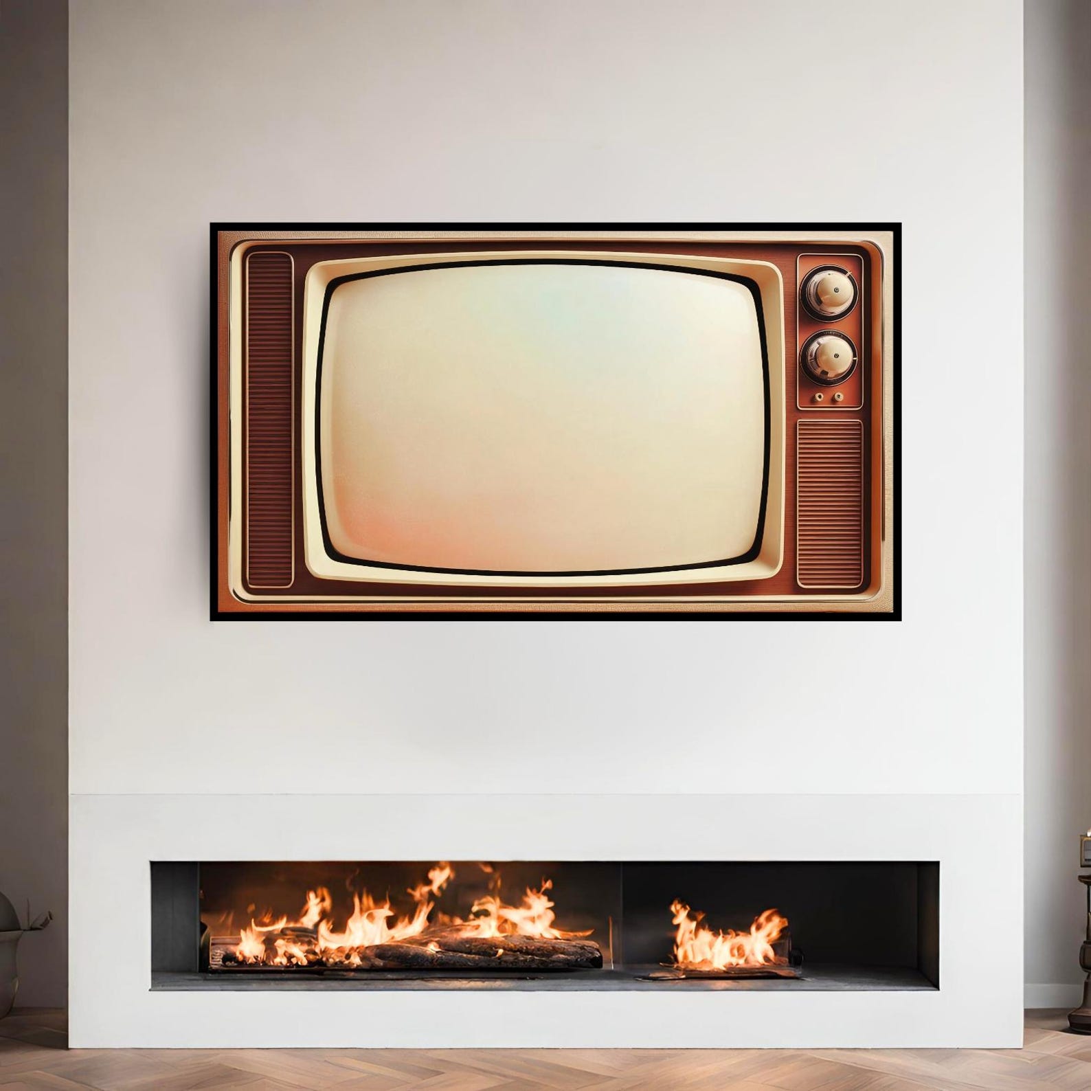 Vintage Samsung Frame TV Art | Retro Television Photo Image | Retro TV ...