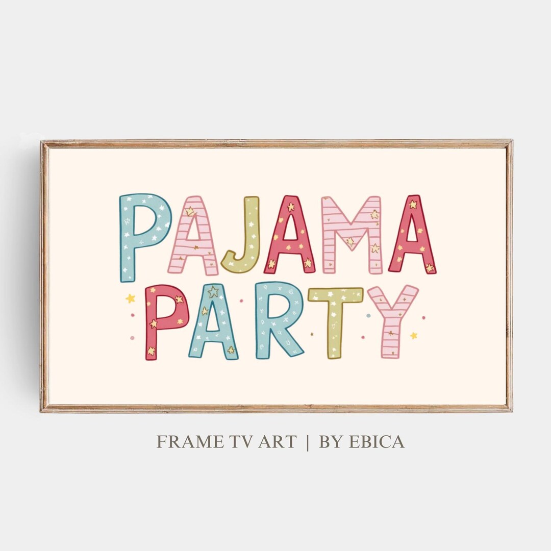 Pajama Party Frame TV Art | Slumber Party | Samsung Frame Tv Art | Fun ...