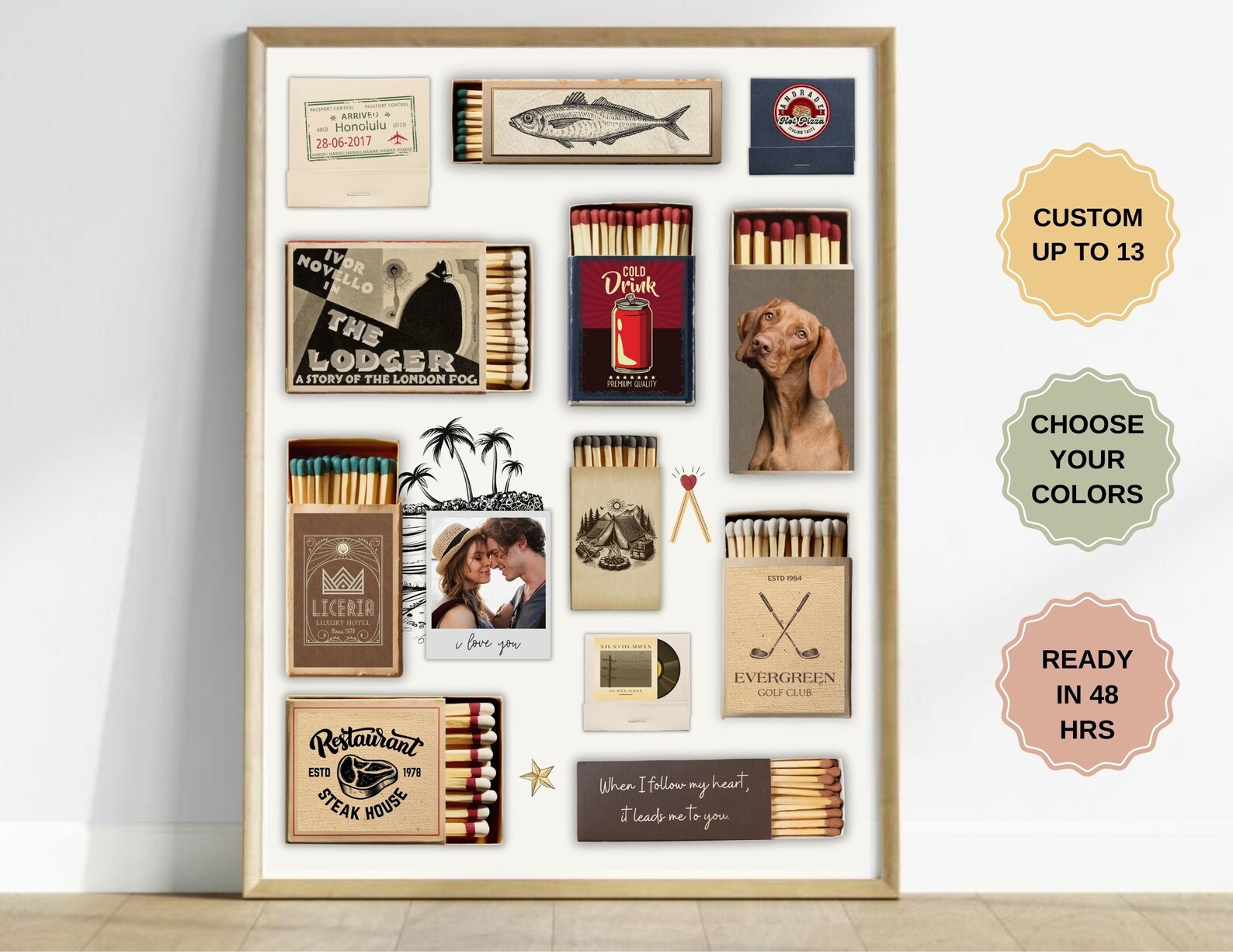 Custom Matchbook Art, Matchbook Poster, Vintage Matchbook Prints, Retro ...