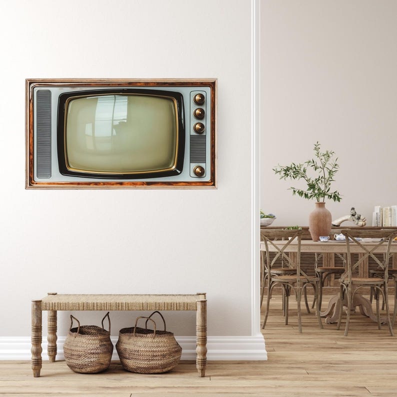Vintage Samsung Frame TV Art | Retro Television Photo Image | Retro TV ...