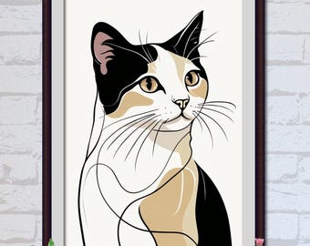 Calico Cat Art Print - Etsy