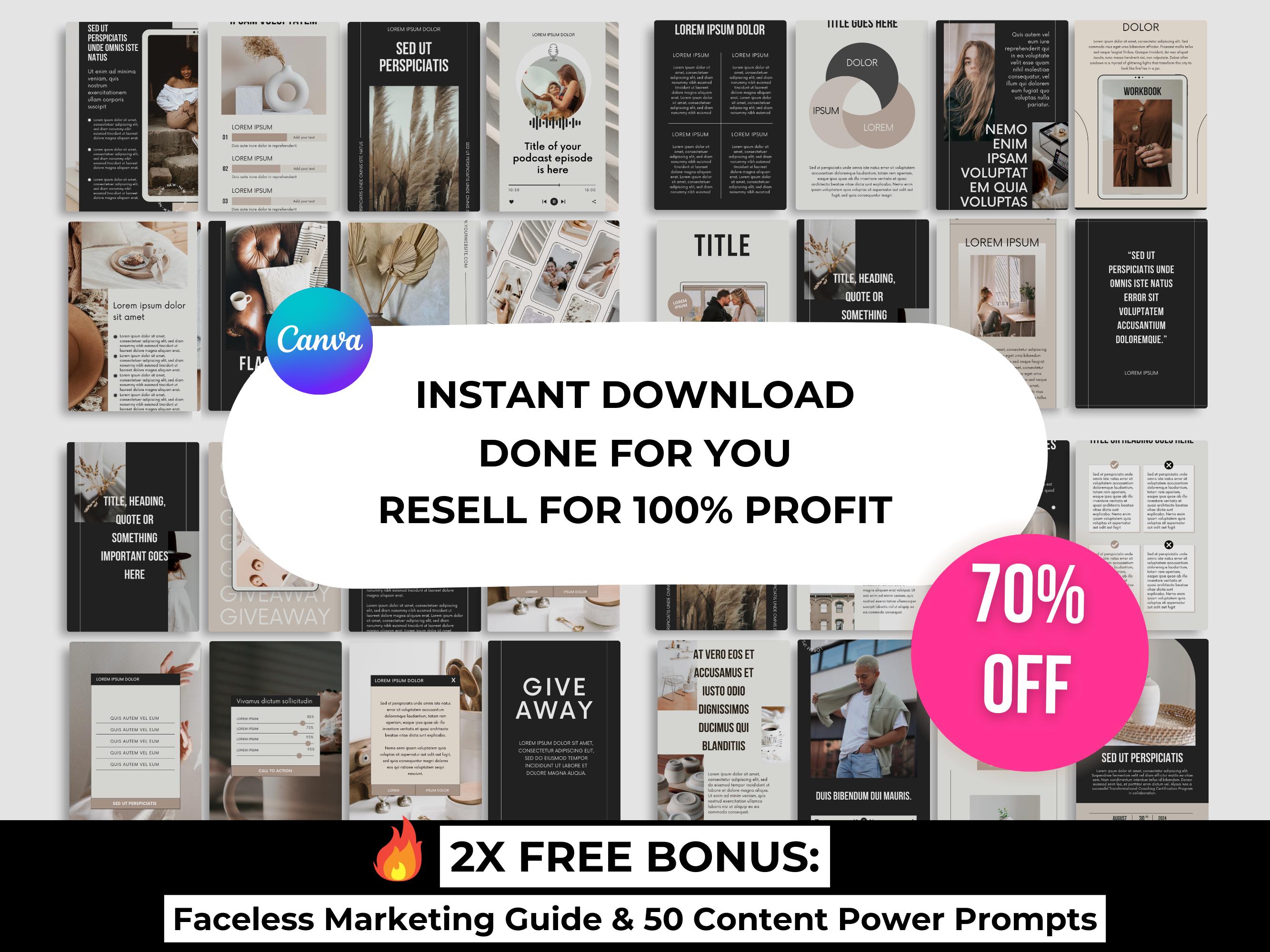 100 Editable Instagram Story Templates, Canva Editable, MRR/PLR Rights ...