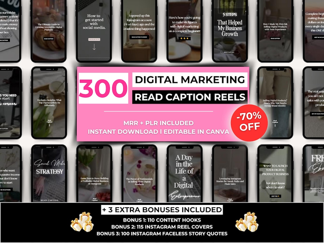 300 Faceless Instagram Reels With Read Caption, DFY Instagram Reels ...