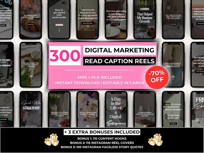 300 Faceless Instagram Reels With Read Caption, DFY Instagram Reels ...