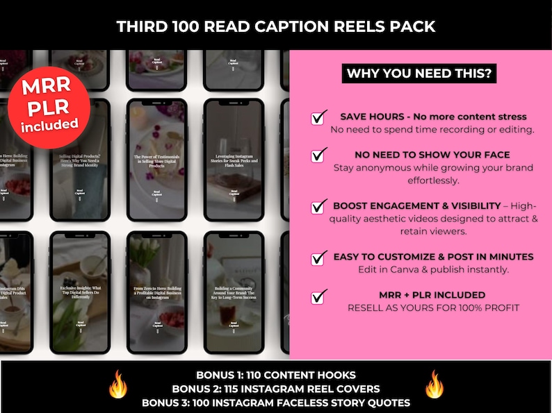 300 Faceless Instagram Reels With Read Caption, DFY Instagram Reels ...