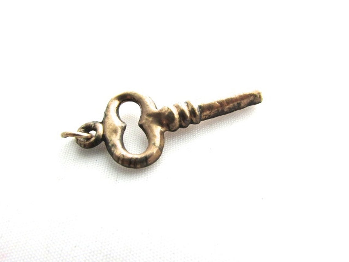 Victorian Skeleton Key Puffy Charm Vintage Antique Gold Filled | Etsy