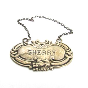 Sterling Silver Liquor Label Tag Sherry Decanter Steampunk Jewelry ...