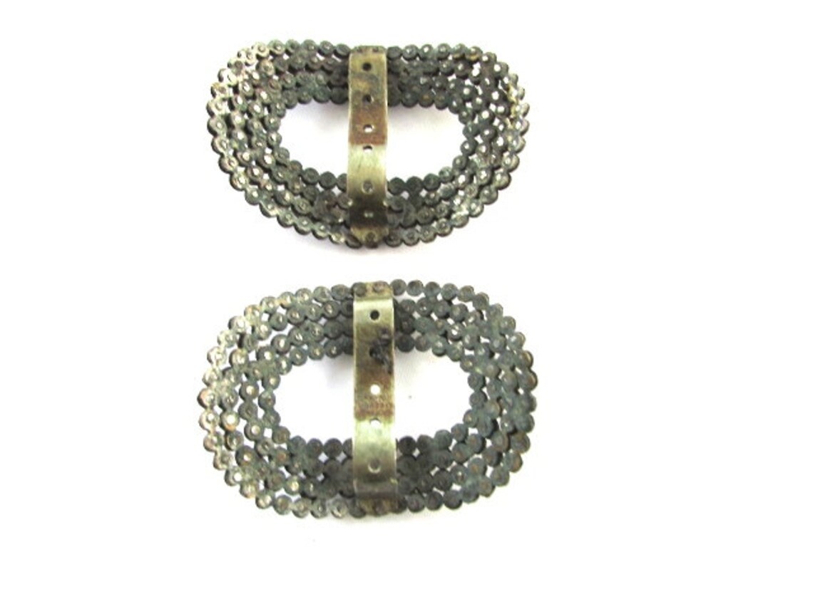 2 Cut Steel Shoe Clips Buckles Slides Oval Vintage Jewelry | Etsy