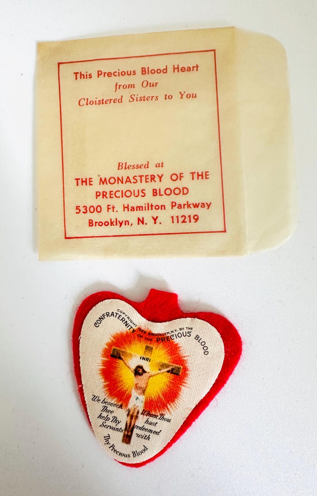 Sacred Heart Scapular the Precious Blood Heart Brooklyn - Etsy