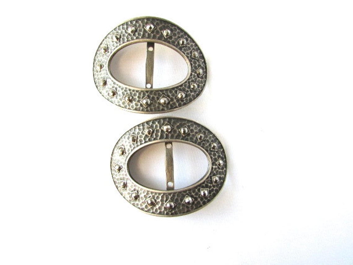 French Cut Steel Shoe Buckles Clips France Hand Hammered | Etsy