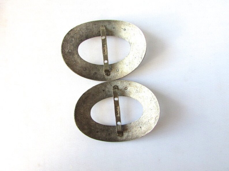 French Cut Steel Shoe Buckles Clips France Hand Hammered | Etsy