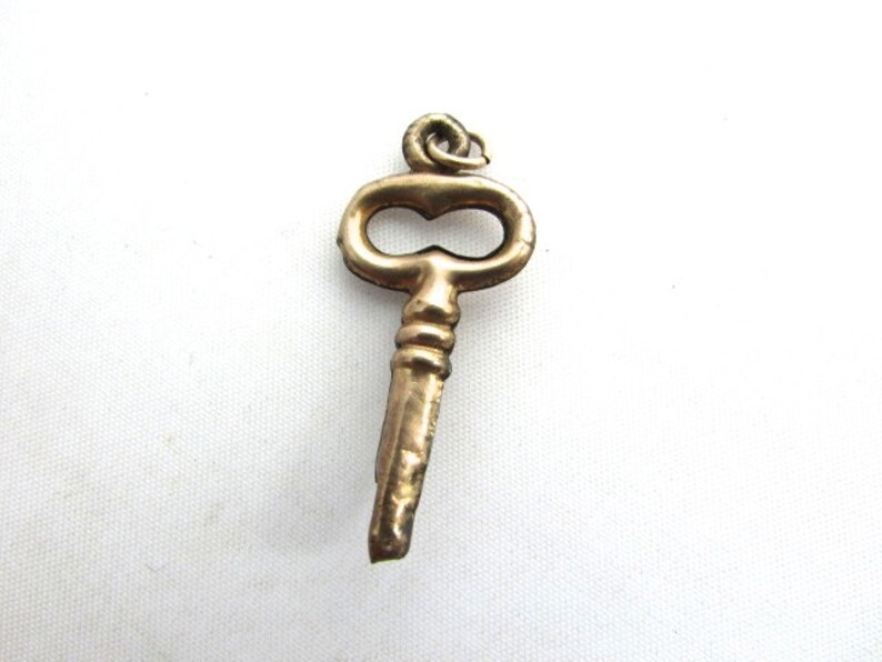 Victorian Skeleton Key Puffy Charm Vintage Antique Gold Filled | Etsy