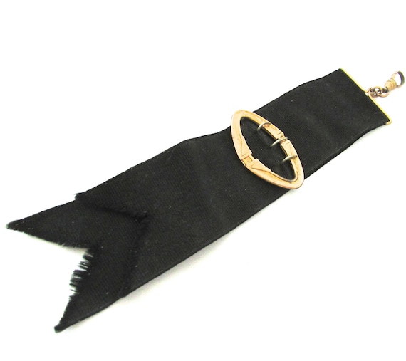 Victorian Pocket Watch Fob Ribbon Buckle Grosgrain Mourning | Etsy