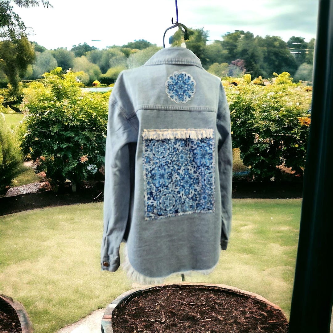 Upcycled Blue Denim Shacket Women's Medium - Etsy