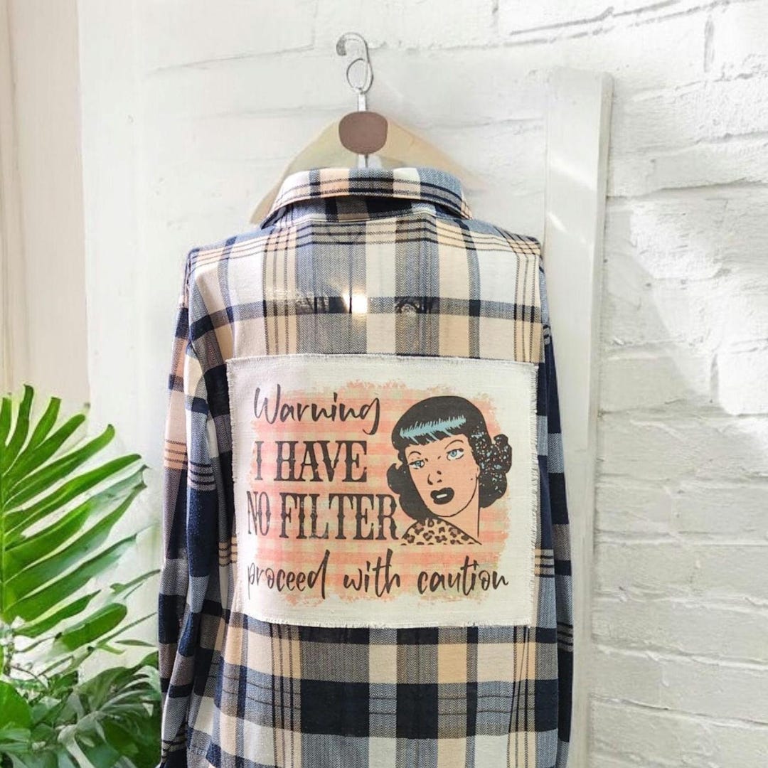 Plaid Flannel Shirt Warning, Proceed With Caution.. Fun Top Size Medium ...