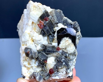 Red Garnet on Schorl, Mica and Feldspar From Skardu Pakistan - 35 Gram ...