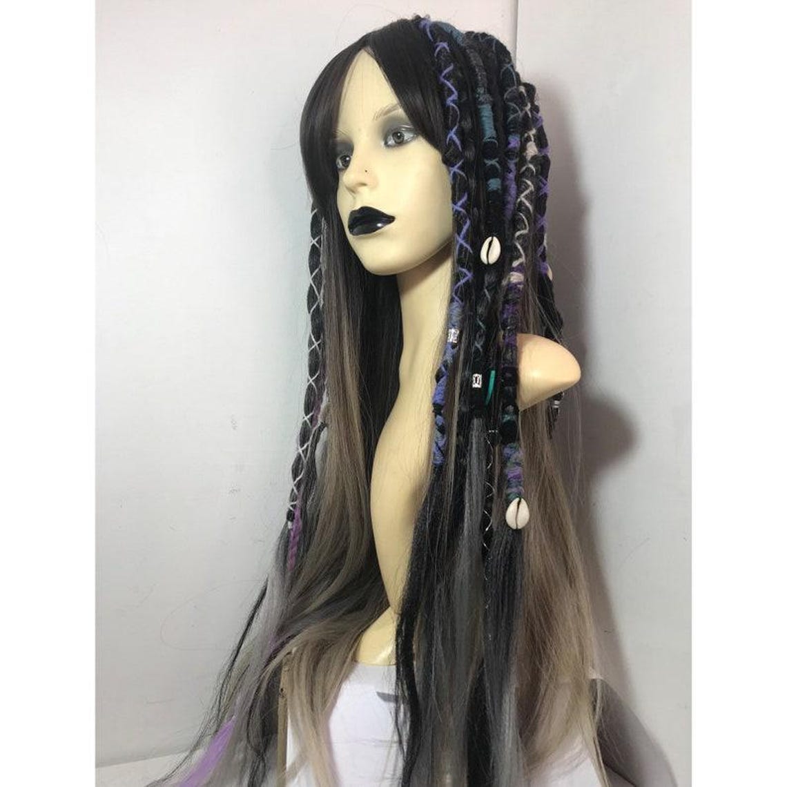 Grey Ombre Dreadlock Wig Braided Weave Cosplay Viking Burning Man ...