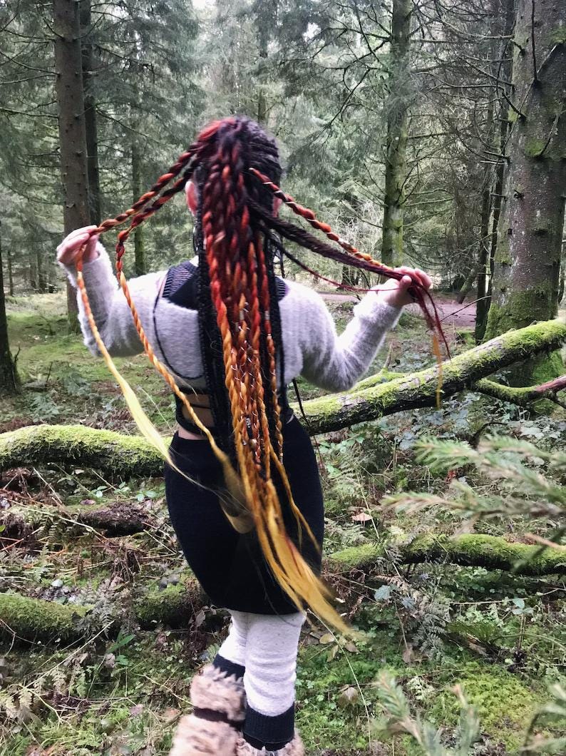 Dreadlock Ponytail Extension Red Hair Piece Braid Jumbo Twist Braids ...