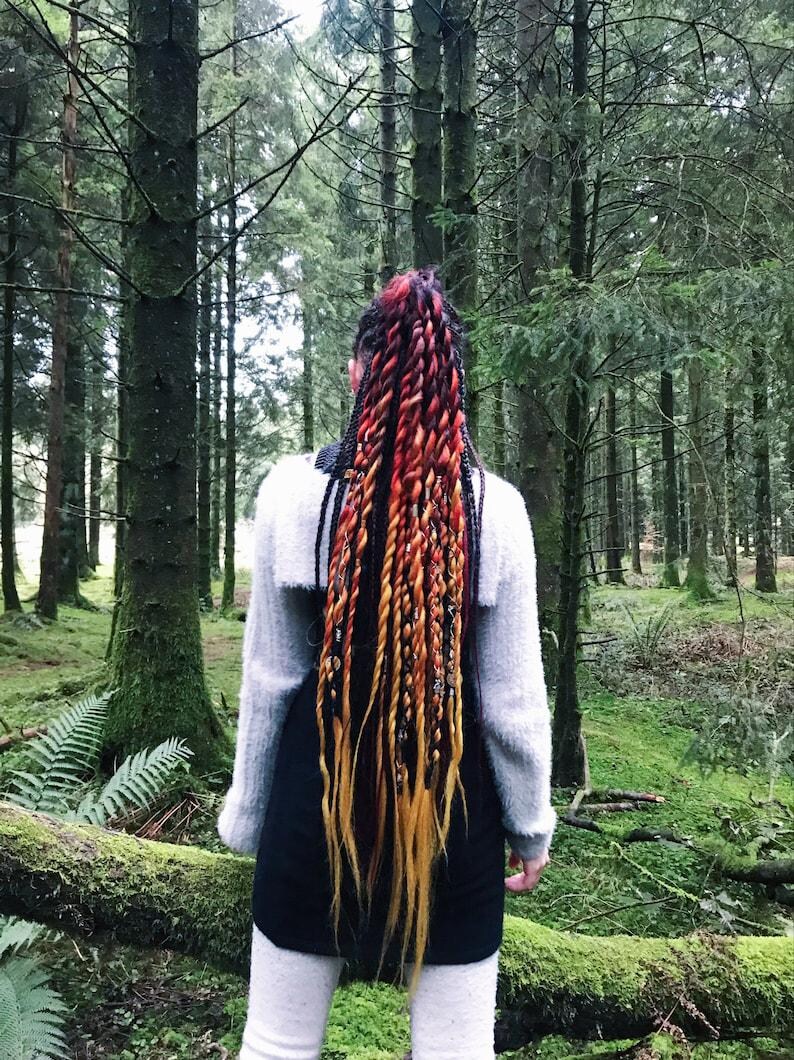 Dreadlock Ponytail Extension Red Hair Piece Braid Jumbo Twist Braids ...