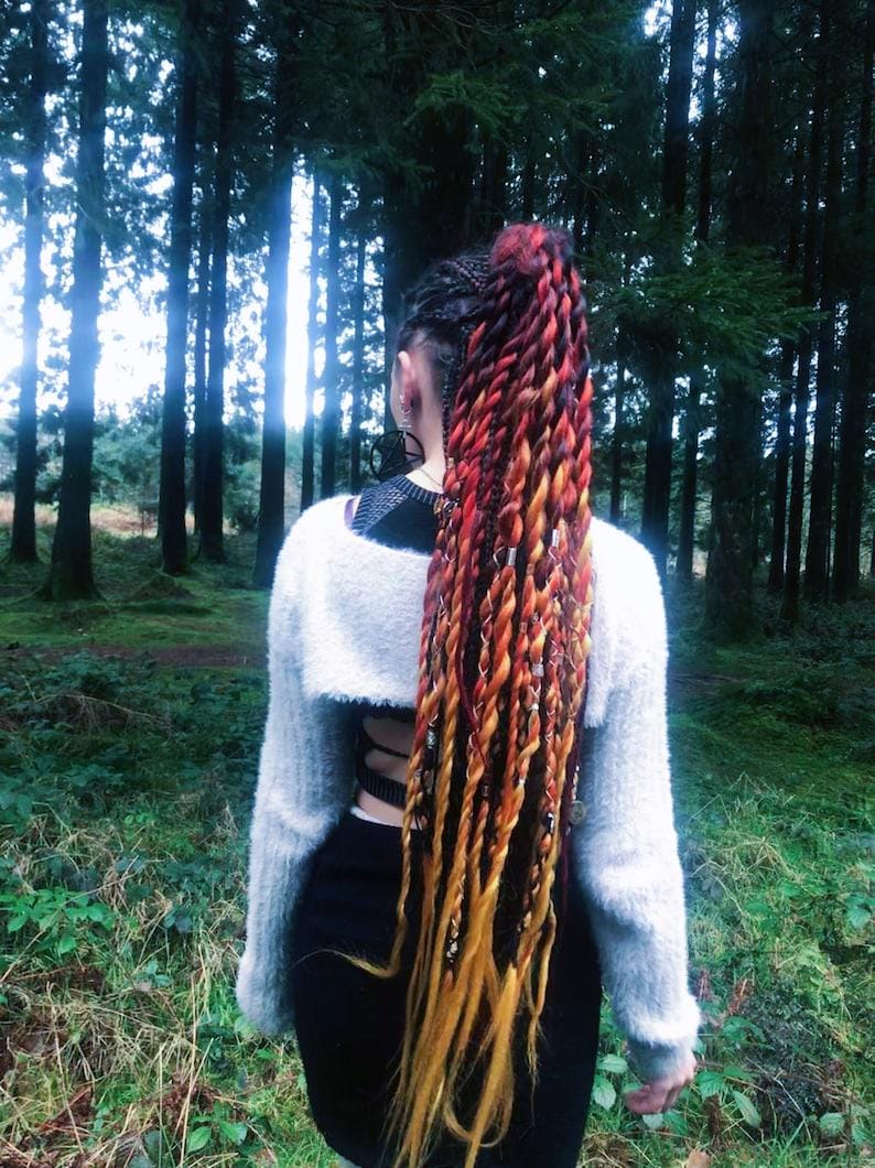 Dreadlock Ponytail Extension Red Hair Piece Braid Jumbo Twist Braids ...