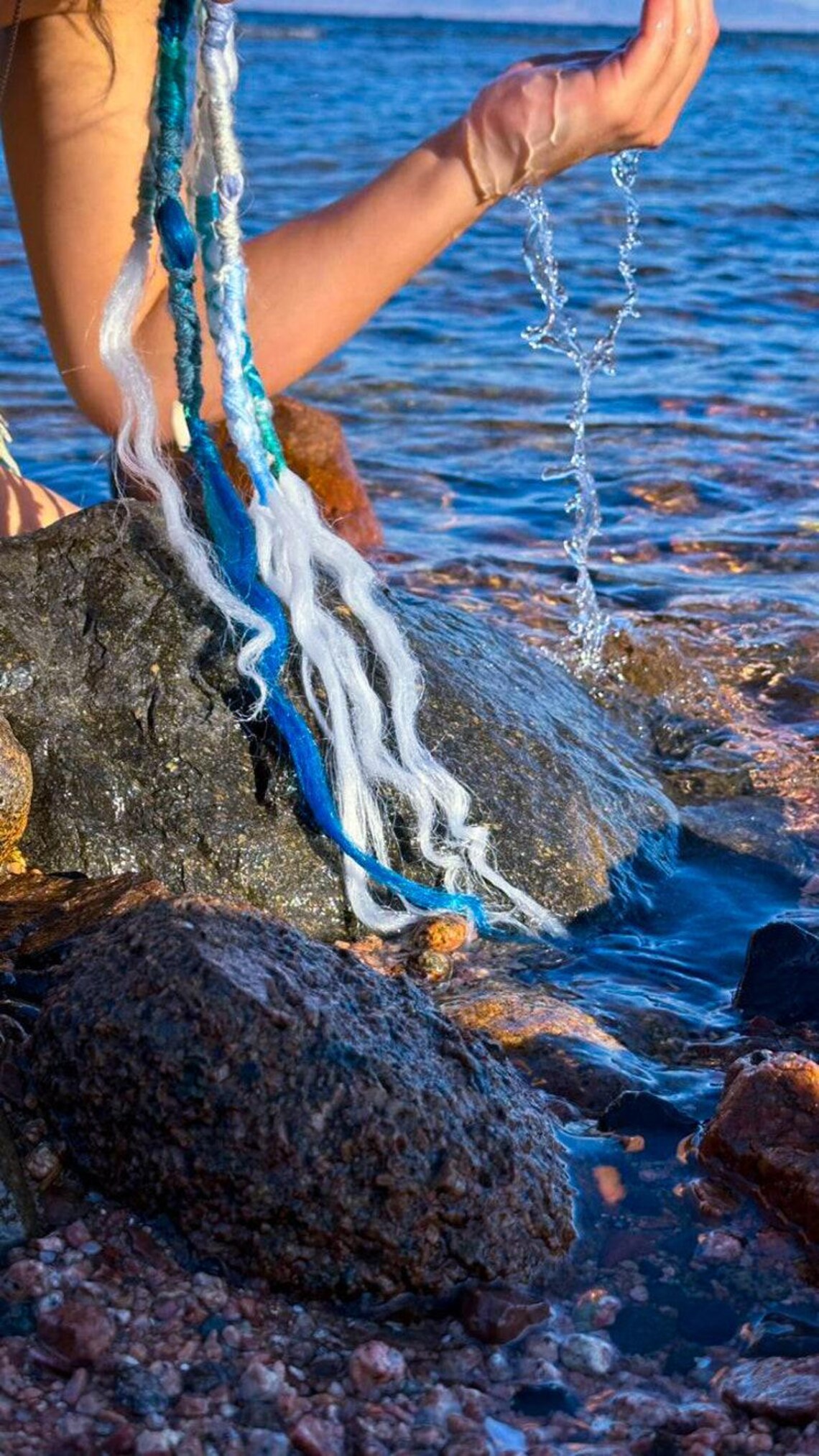 Dreadlock Extensions Blue White Hair Wrap Ombré Crochet Dreads ...