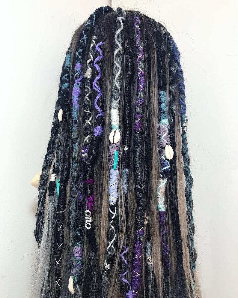 Grey Ombre Dreadlock Wig Braided Weave Cosplay Viking Burning Man ...